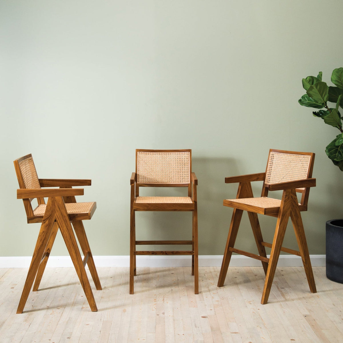 BEHLANA BAR CHAIR/SUNGKAI/RATTAN — Wood Culture