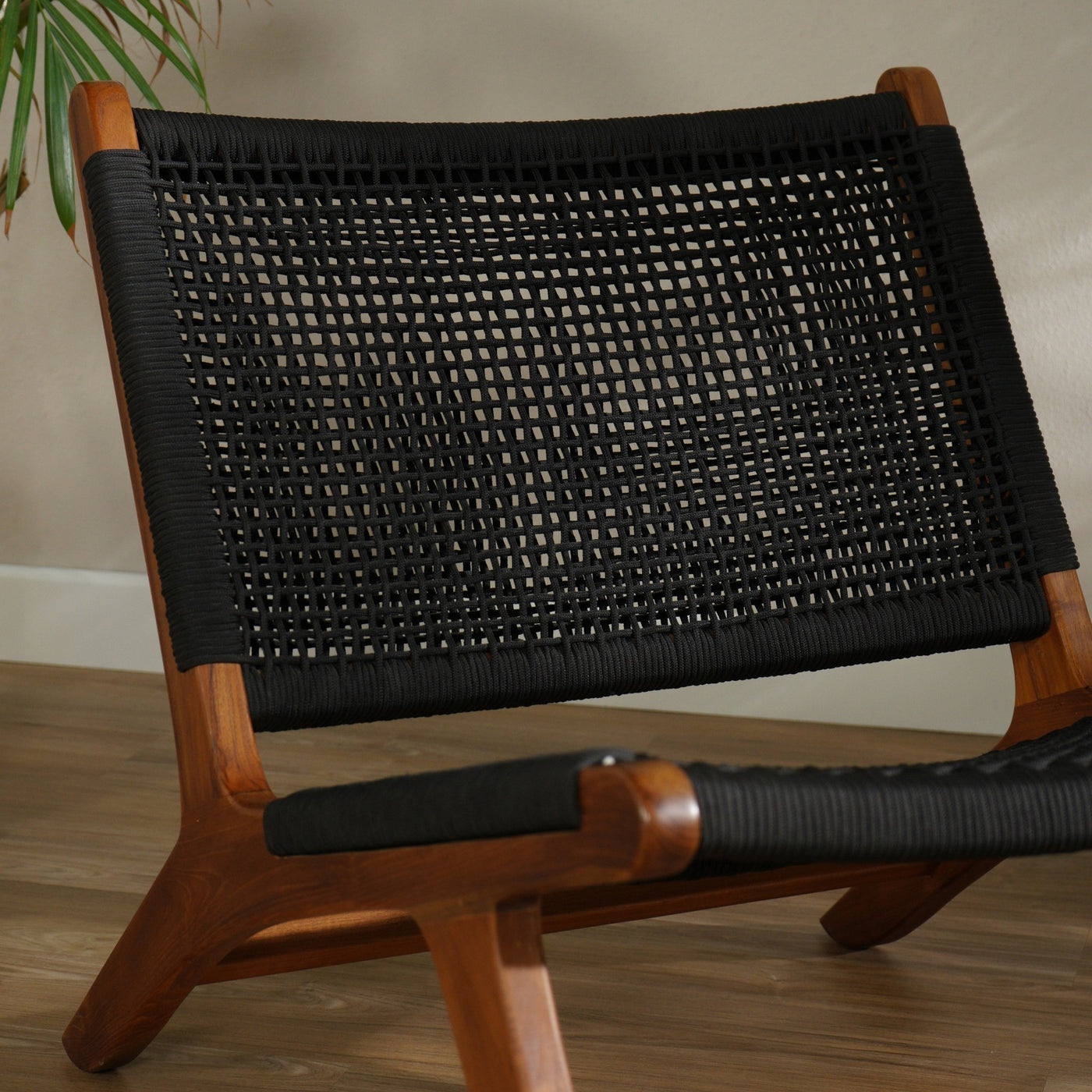 Black Low Easy Chair, Teakwood -Woodculture — Wood Culture