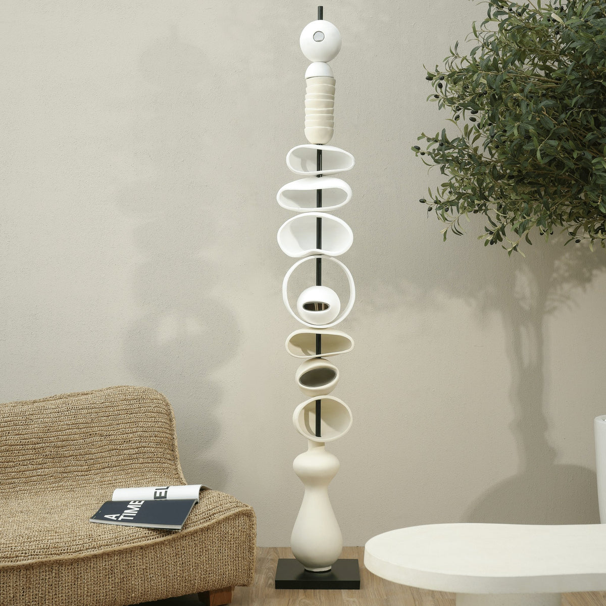 CINTA ABSTRACT FREE STANDING DECOR/FLOOR DECOR/WOOD CULTURE/TERRACOTTA ...